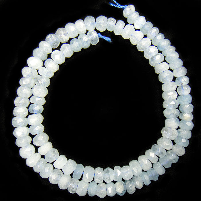 Aquamarine 5x8mm Faceted Rondelle Beads – Cheap Beads