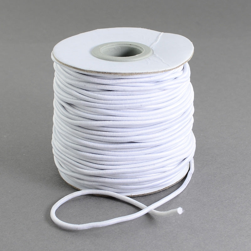 White Elastic Cord 2mm Round 40m Roll – Cheap Beads